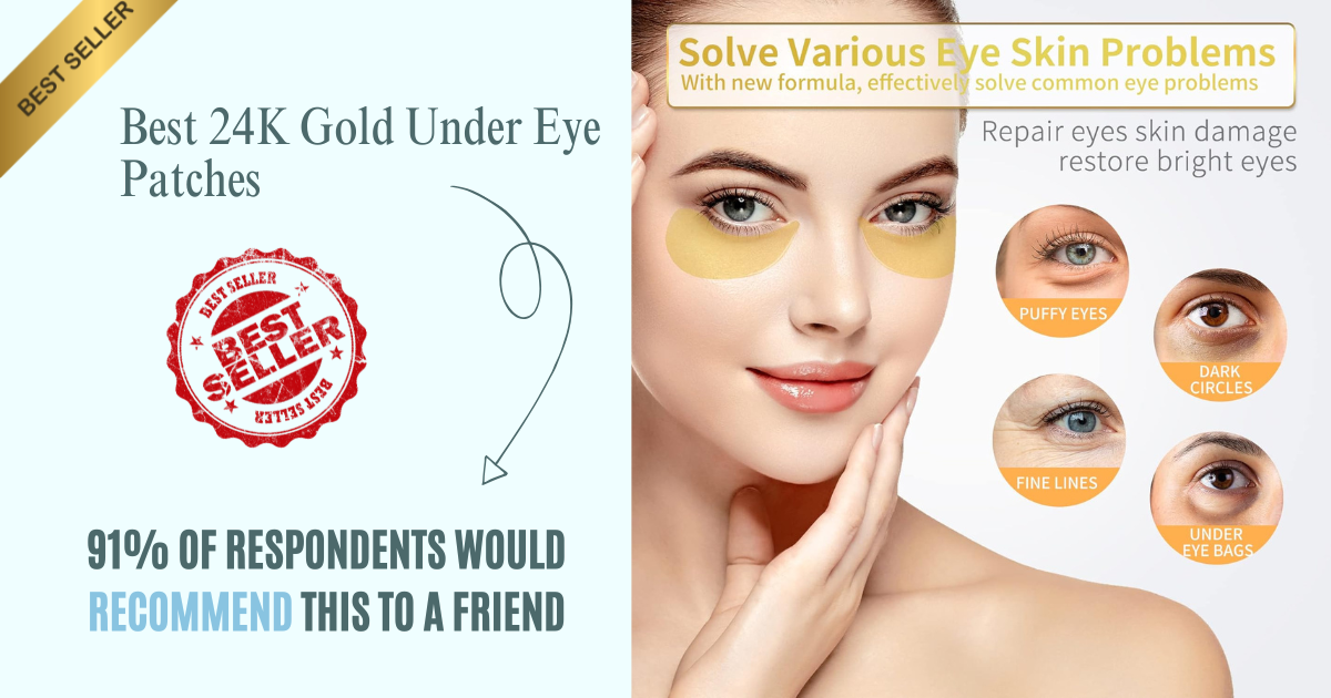 Best 24K Gold Under Eye Patches – 60 Pack for Puffy Eyes, Dark Circles ...